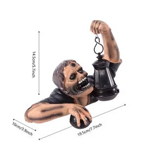Zombie Lantern Decoration With LED – Spooky Garden, Outdoor & Halloween ...