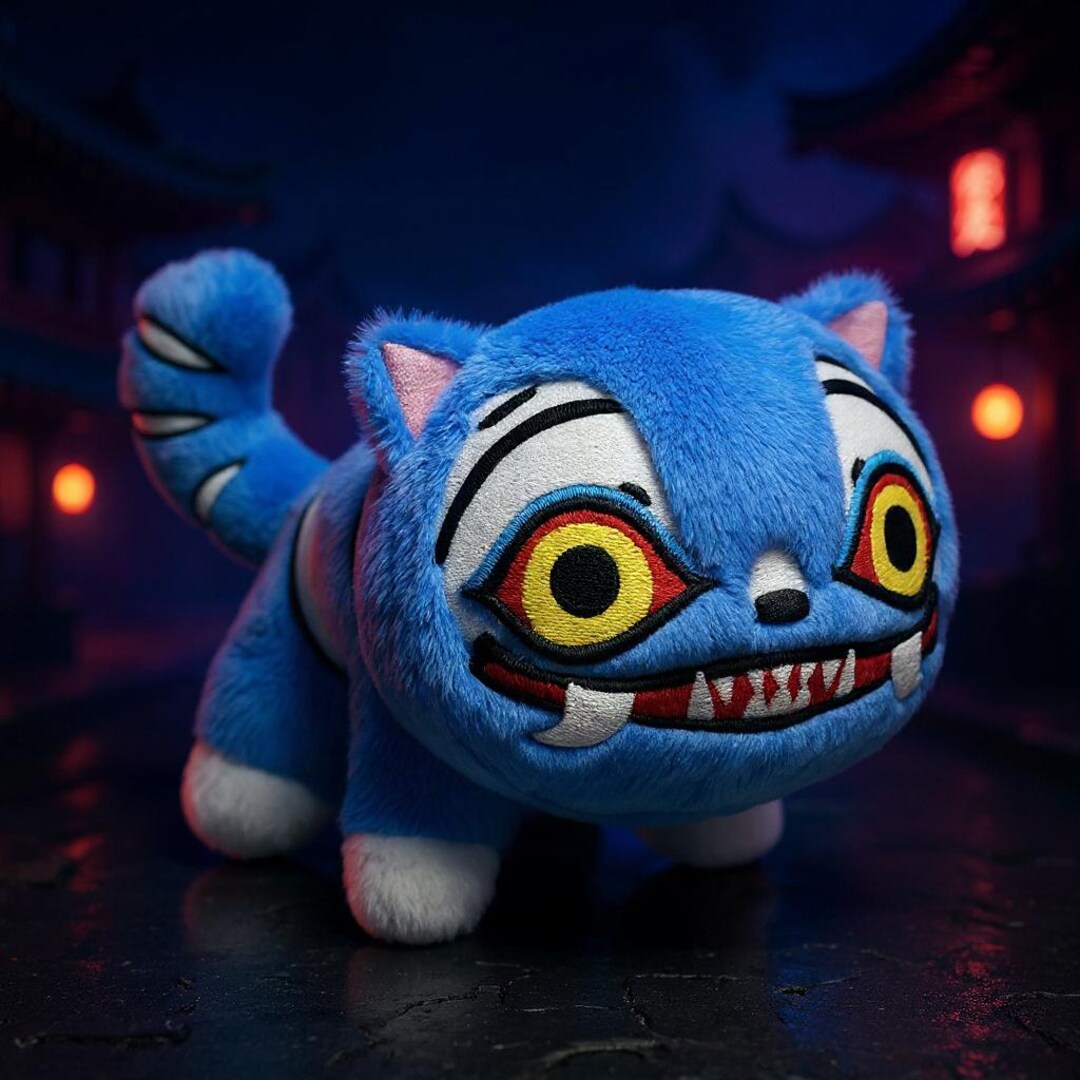 KPOP Demon Hunters Blue Tiger Plush | Kawaii Anime Plushie | Soft ...