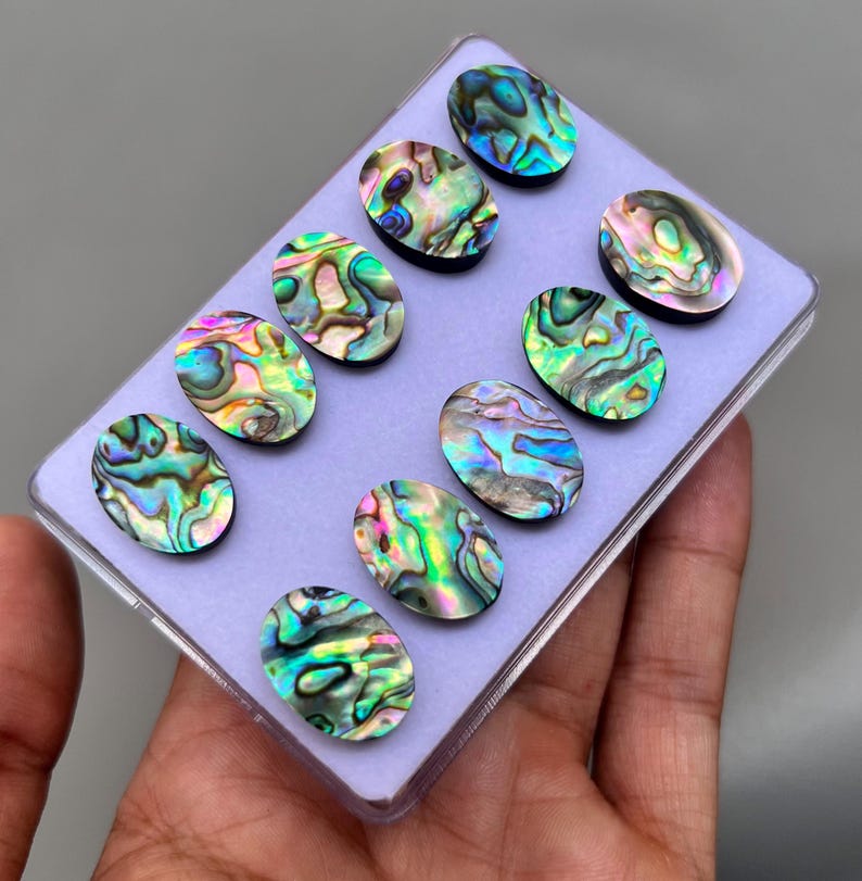 Abalone Shell Cabochons: Smooth Oval Doublet Jewelry Making (13x18mm ...