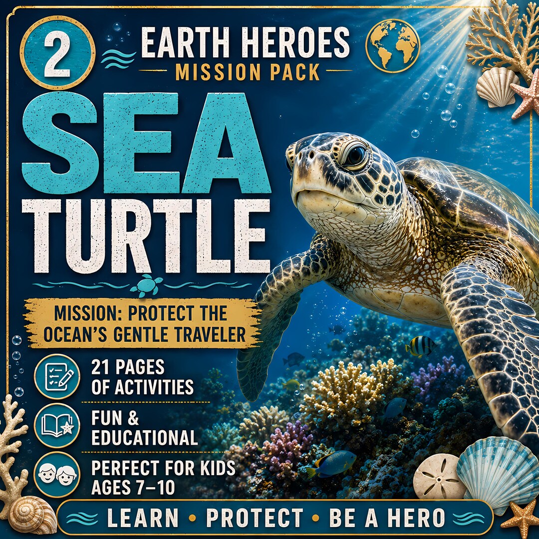 Sea Turtle Activity Pack, Ocean Animals, Homeschool Nature Study, Earth ...