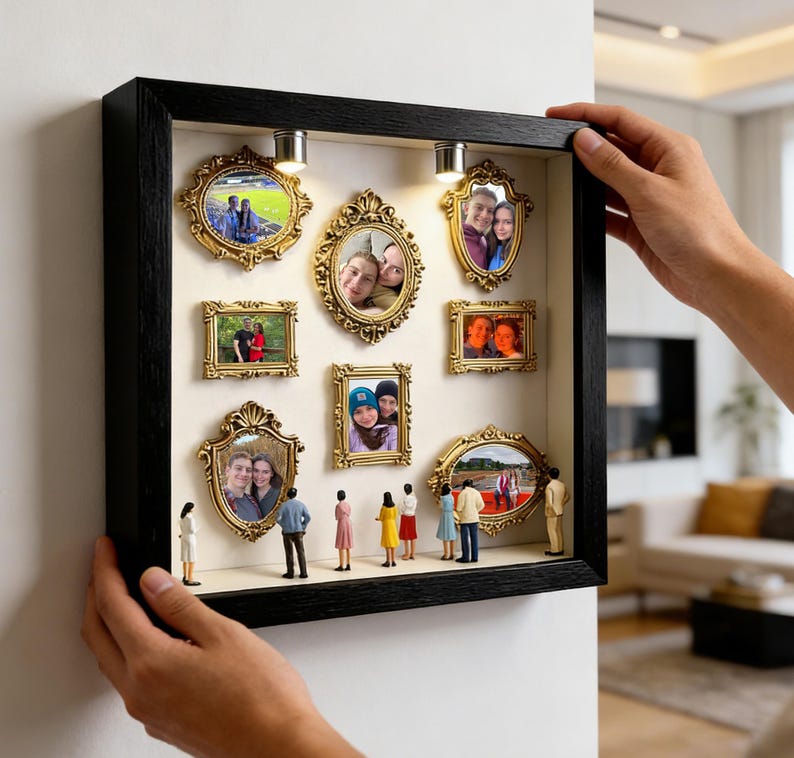 Mini Museum Silhouette Box, ,personalized Valentine's Day Giftsgold ...