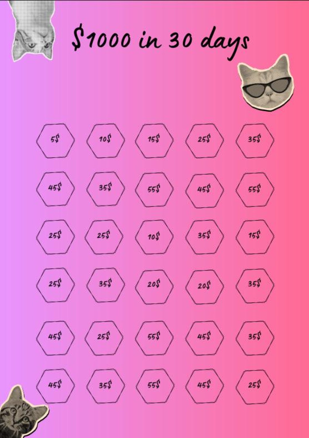 Save 1000 Savings Challenge | Printable Budget Tracker | Money Saving ...