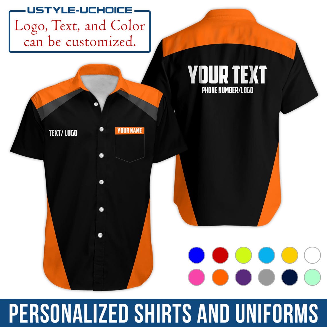 Custom Work Shirt With Pocket – Personalized Uniform, Logo & Name ...
