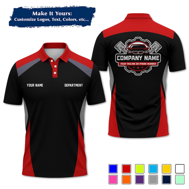 Custom Auto Mechanic Workwear Set: Repair Shop Uniform - All-over Print ...