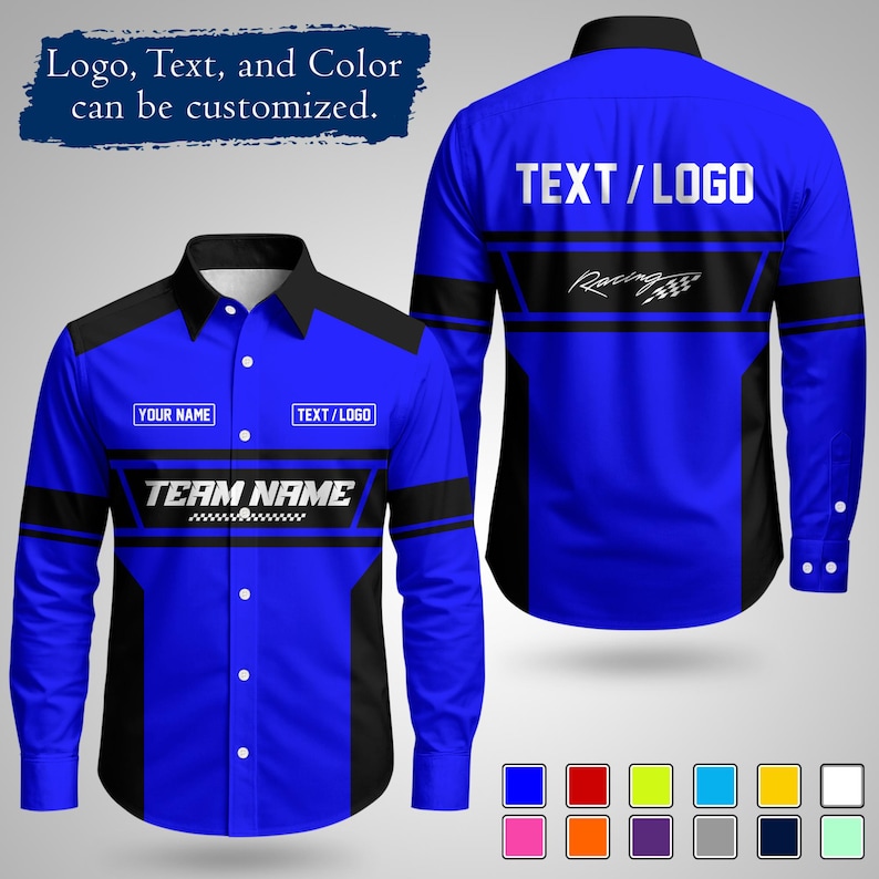 Racing Team Work Shirt Custom | Personalized Pit Crew Uniform With Name ...