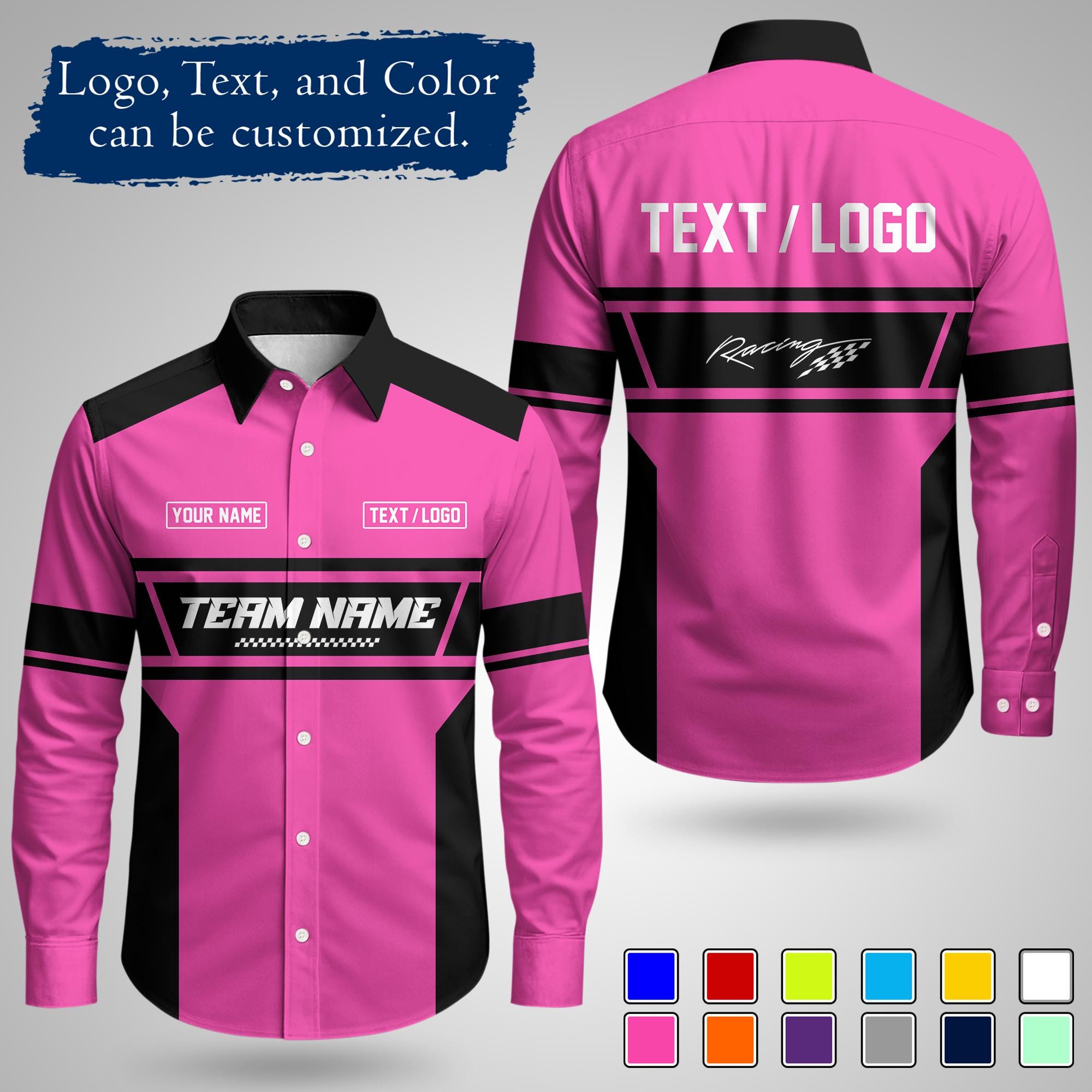 Racing Team Work Shirt Custom | Personalized Pit Crew Uniform With Name ...