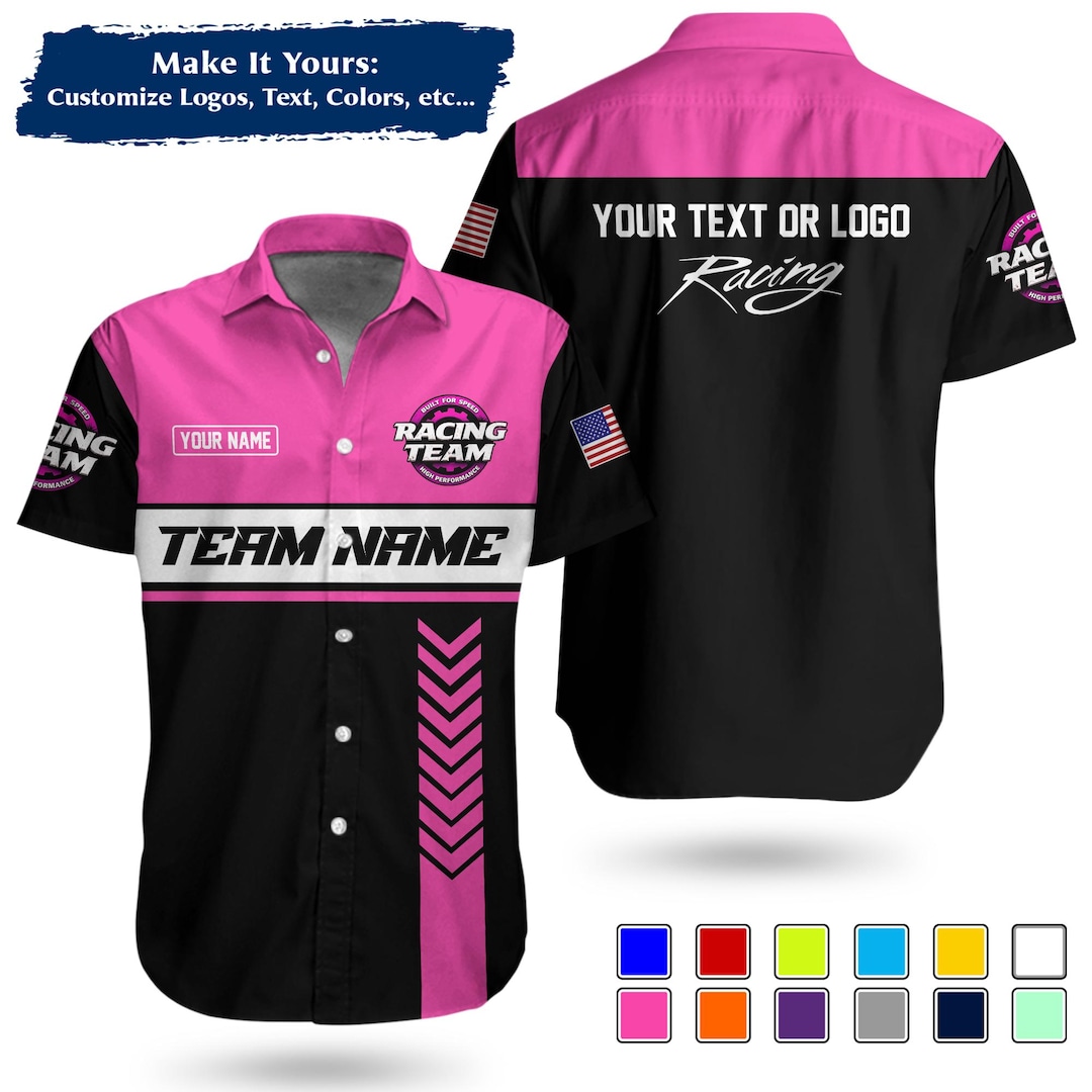 Custom Racing Team Name Work Shirt | Personalized Name, Logo & Company ...
