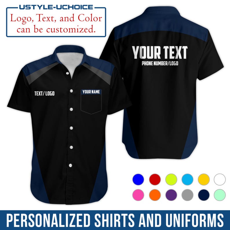 Custom Work Shirt With Pocket – Personalized Uniform, Logo & Name ...