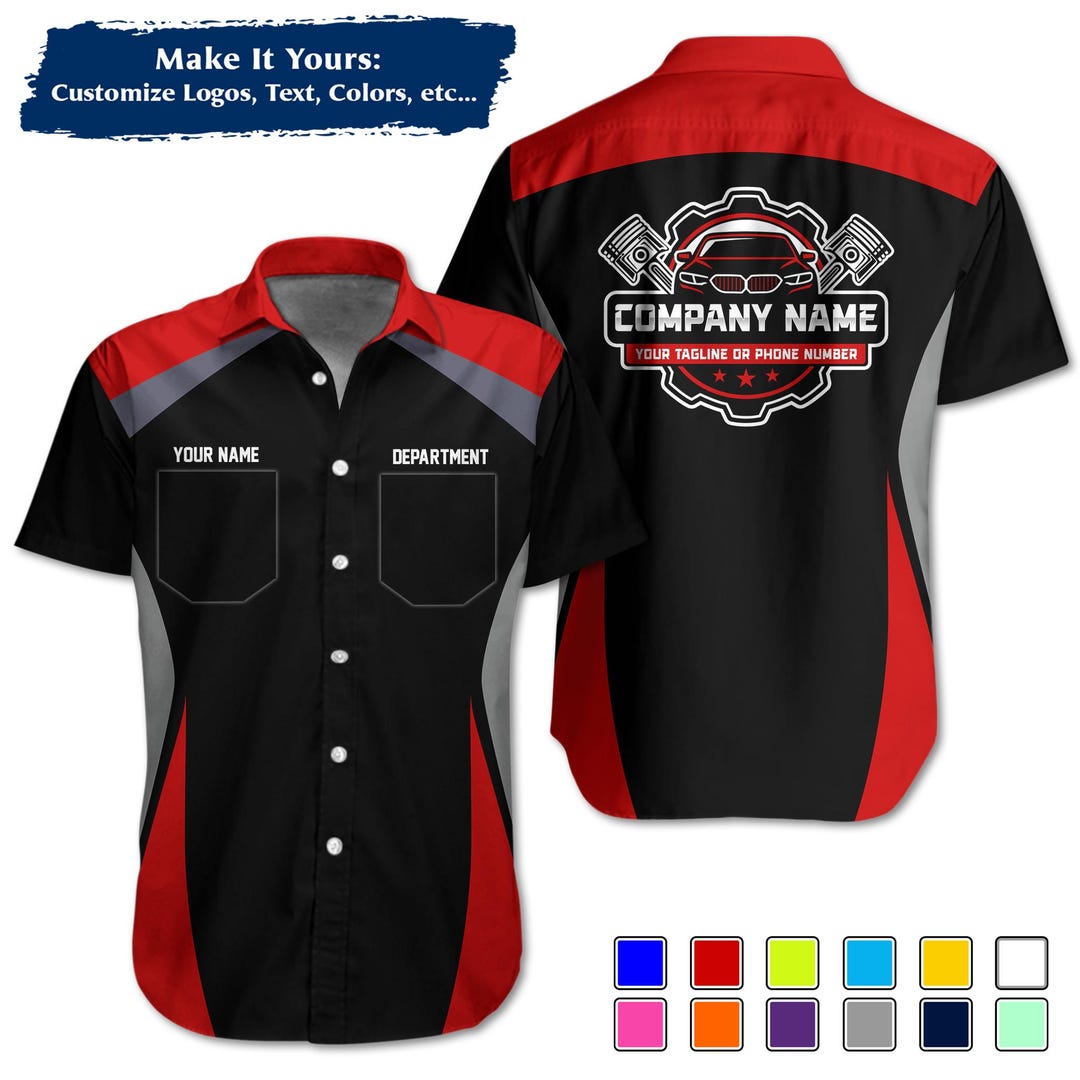 Custom Auto Mechanic Workwear Set: Repair Shop Uniform - All-over Print ...