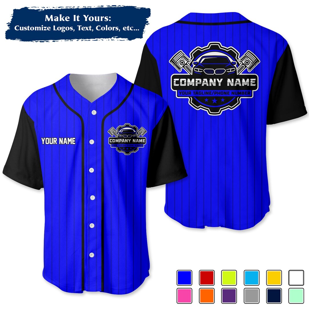 Personalized Mechanic Baseball Jersey, Custom Tool Box Workshirt for ...