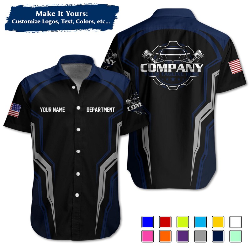 Custom Pit Crew Shirt With Name & Department – Personalized Auto Repair ...