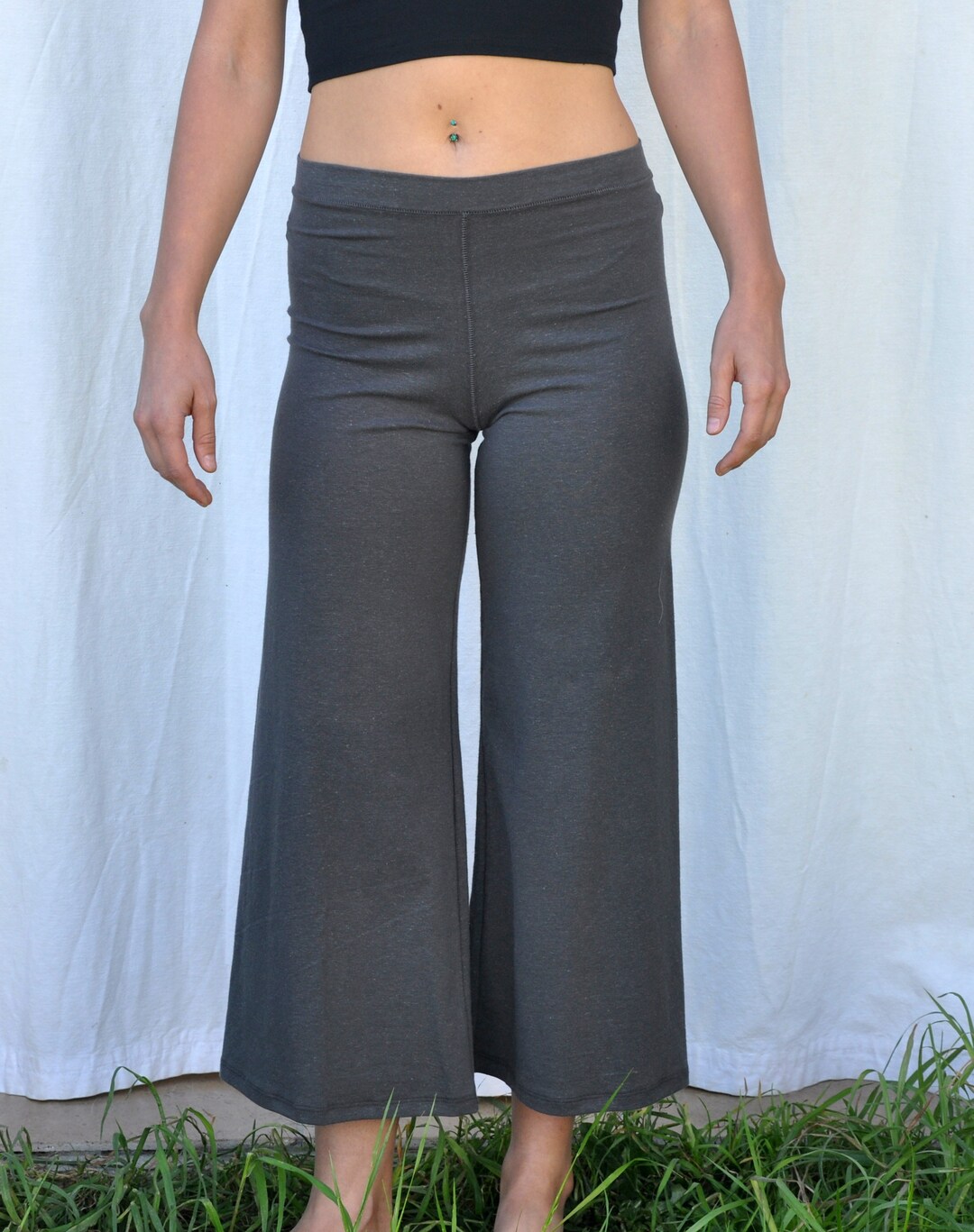 High Waisted Culottes, Cropped Wide Leg Pant - Etsy