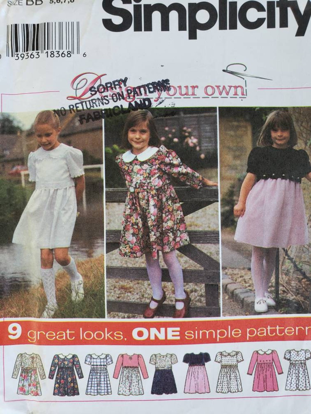 Girl's Simplicity Design Your Own Sewing Pattern 9848 Dress 9 Looks One ...
