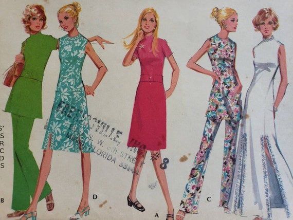 1971 Beautiful Retro Wardrobe Dress Mini and Maxi Tunic and | Etsy