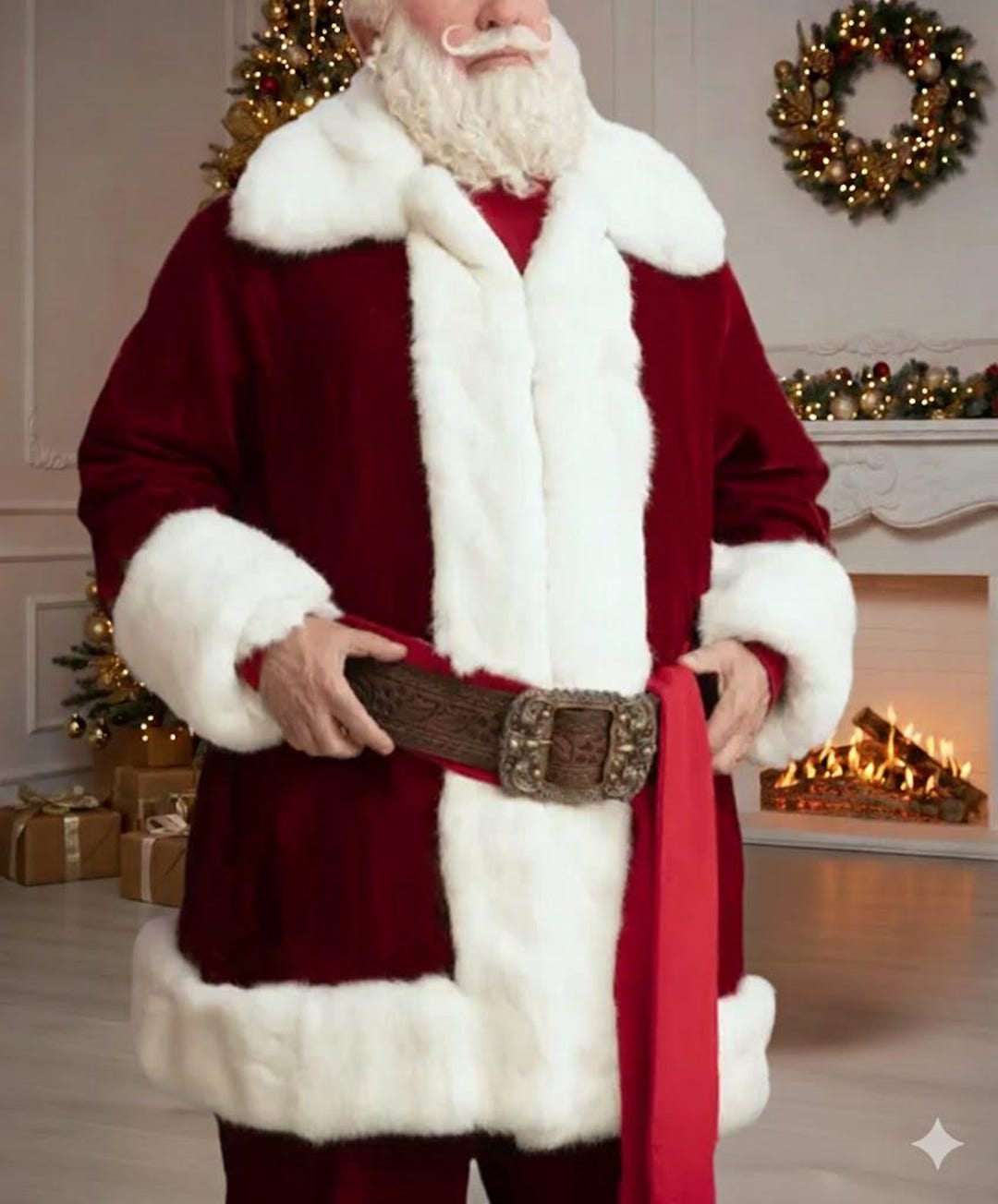 Handmade Tim Allen Santa Claus Costume - Red Velvet Suit Santa ...