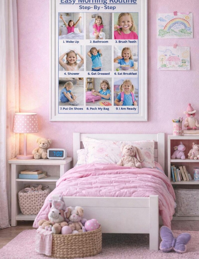 Visual Morning Routine Chart for Kids | ADHD, Autism Schedule (digital ...
