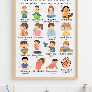 Emotional Regulation Visual Support Chart/ Kids Brain Break Board ...