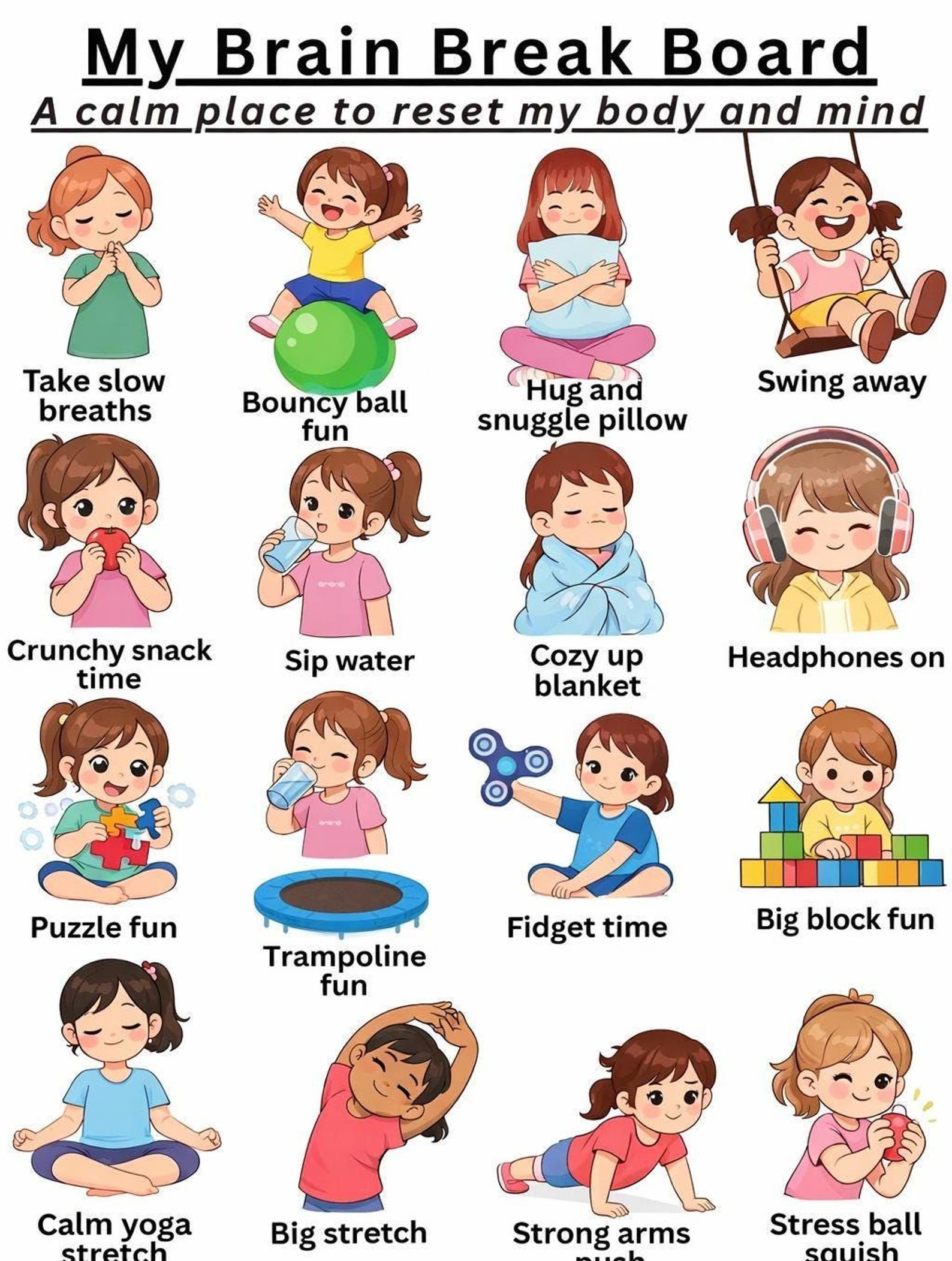 Calm Down Choices Poster • Autism ADHD Friendly (digital Printable) - Etsy