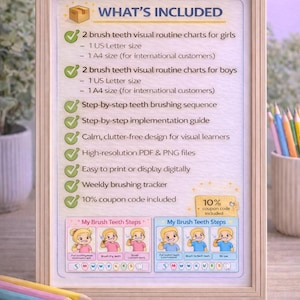 Kids Visual Teeth Brushing Routine Charts | Autism ADHD Friendly ...