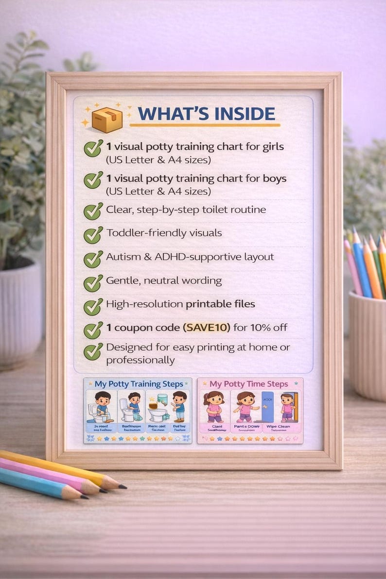 Potty Training Visual Charts. Autism & ADHD Friendly Schedule (PDF ...