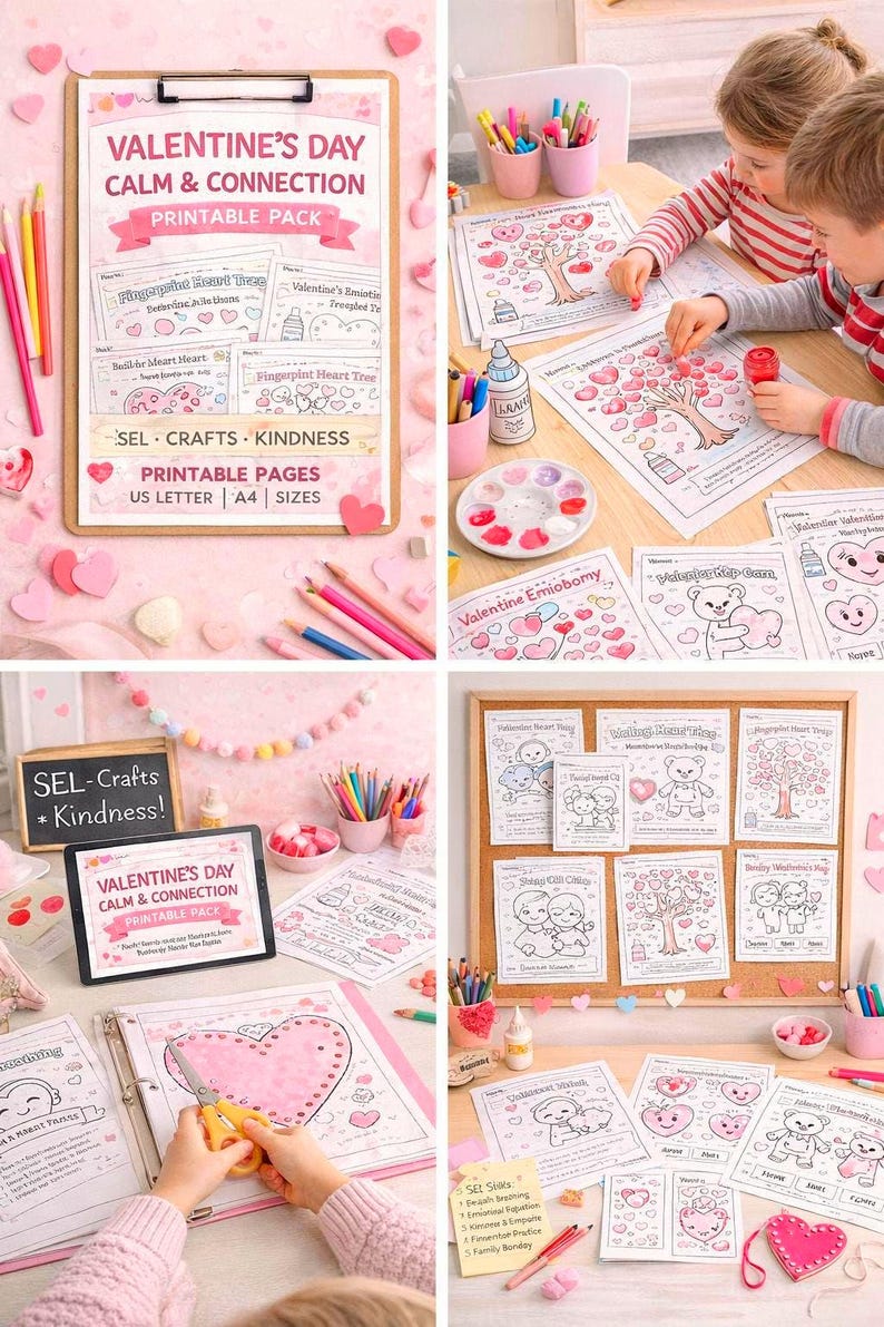 Valentine's Day SEL Activities | Kids Emotions & Feelings (PDF Pattern ...