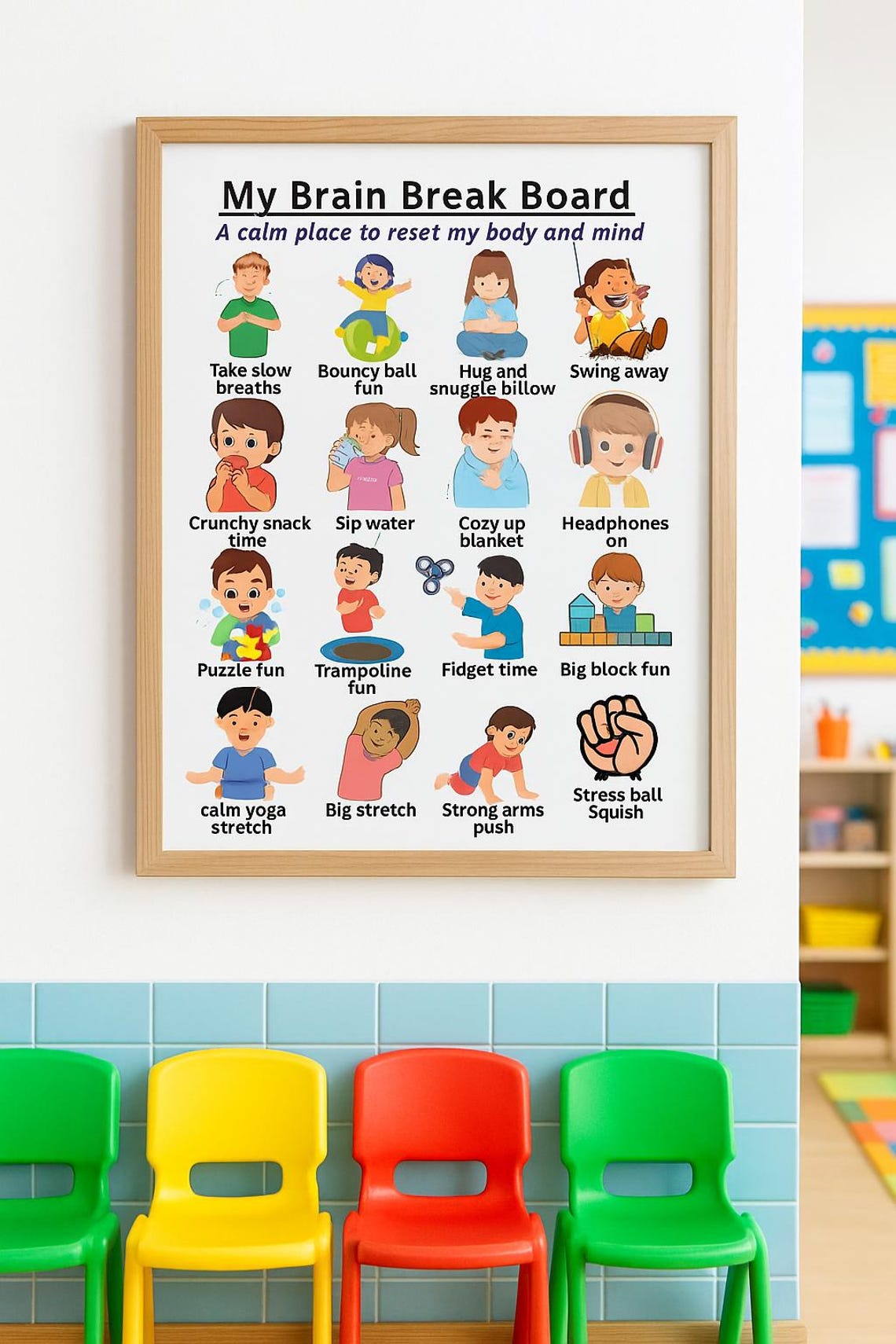 Emotional Regulation Visual Support Chart/ Kids Brain Break Board ...