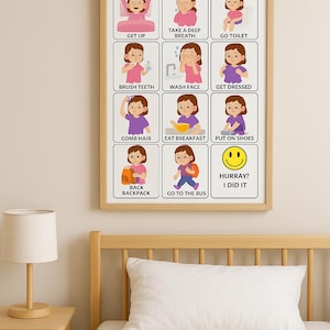 Kids Morning Routine Chart Bundle: Autism, ADHD Friendly Visual ...