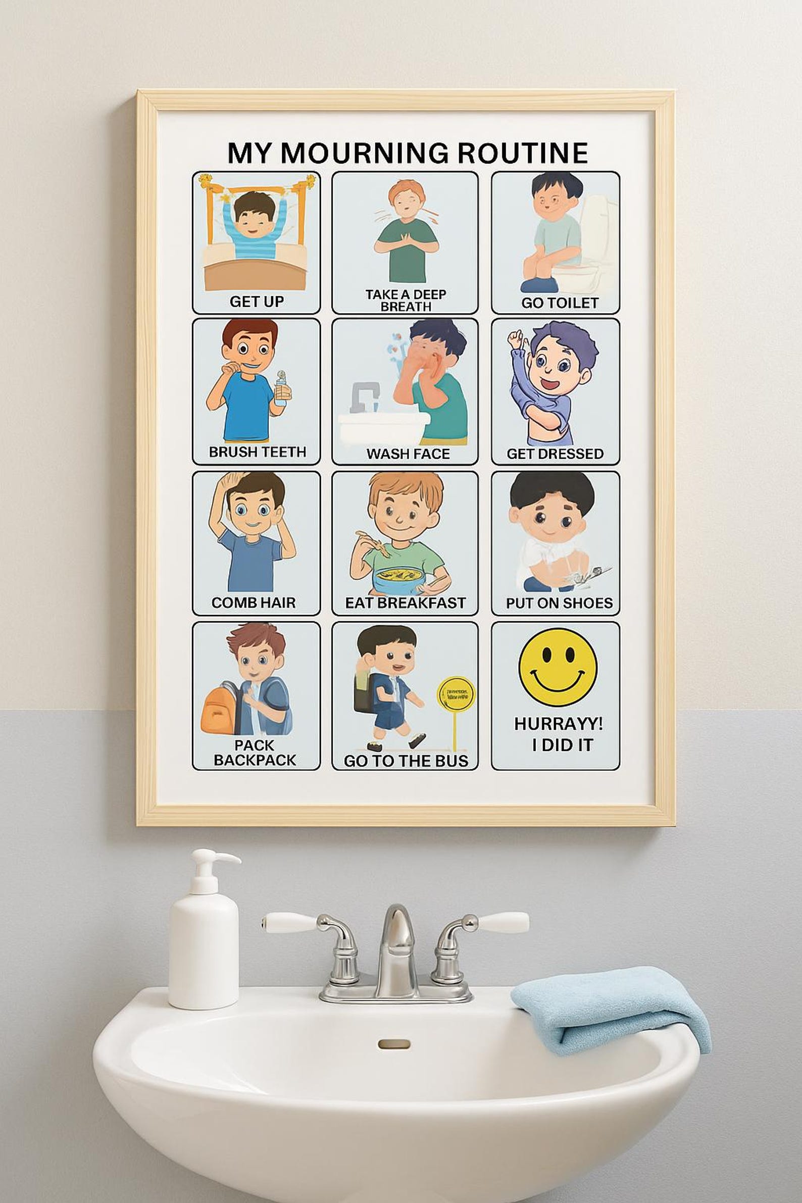 Kids Morning Routine Chart Bundle: Autism, ADHD Friendly Visual ...