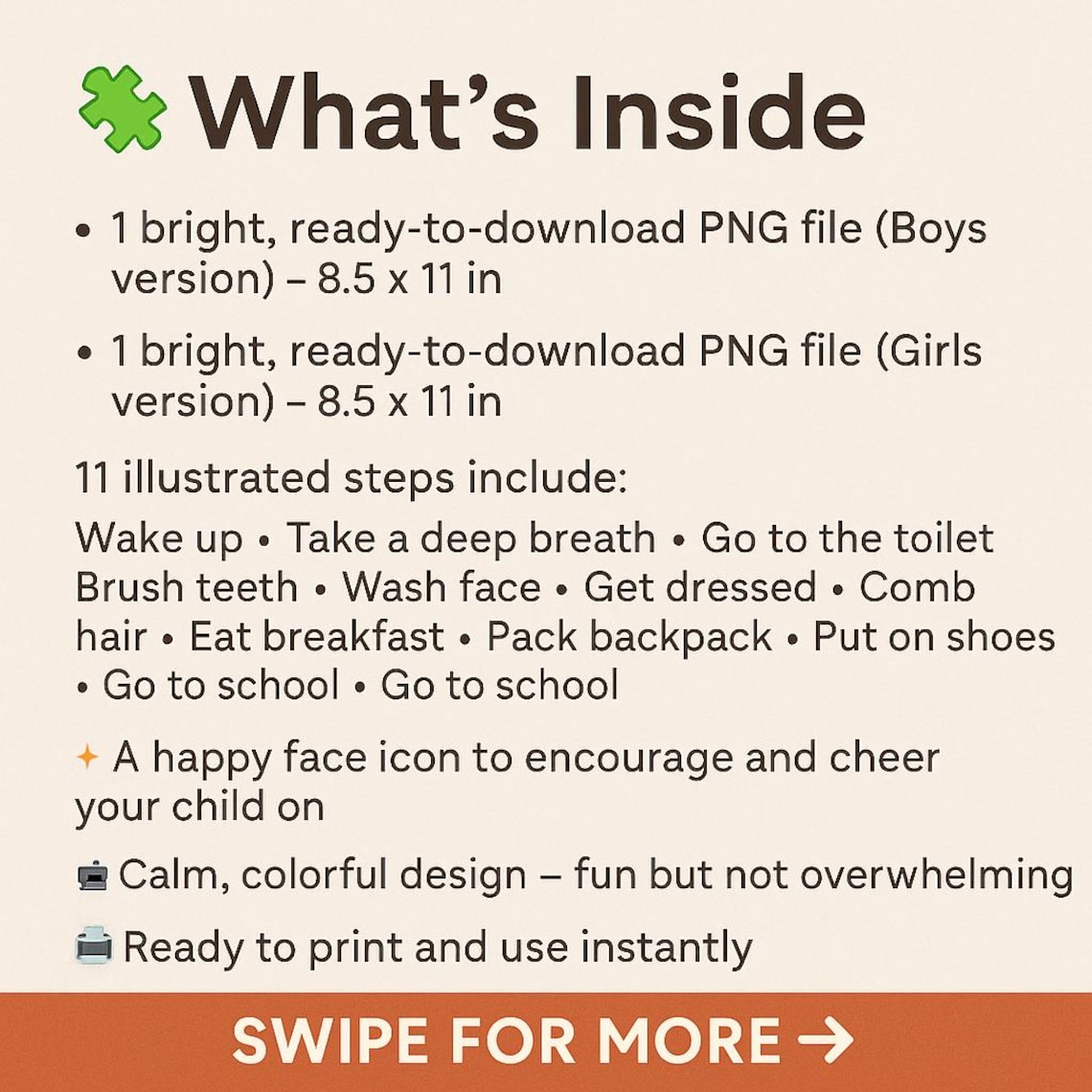 Kids Morning Routine Chart Bundle: Autism, ADHD Friendly Visual ...