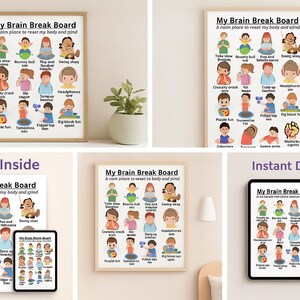Emotional Regulation Visual Support Chart/ Kids Brain Break Board ...