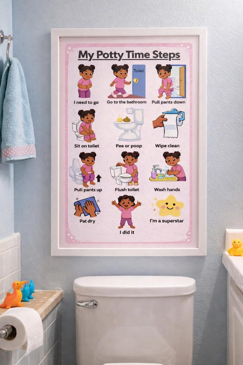 Potty Training Chart Bundle | Boy Girl | Light & Brown Skin | Autism ...