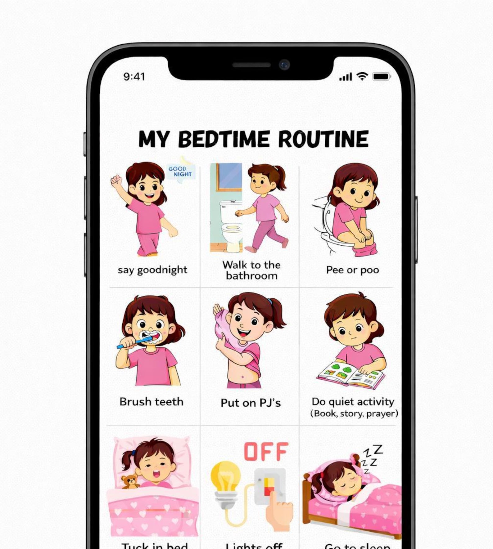 Kids Bedtime Routine Chart | Visual Aid for Autism & ADHD (printable ...