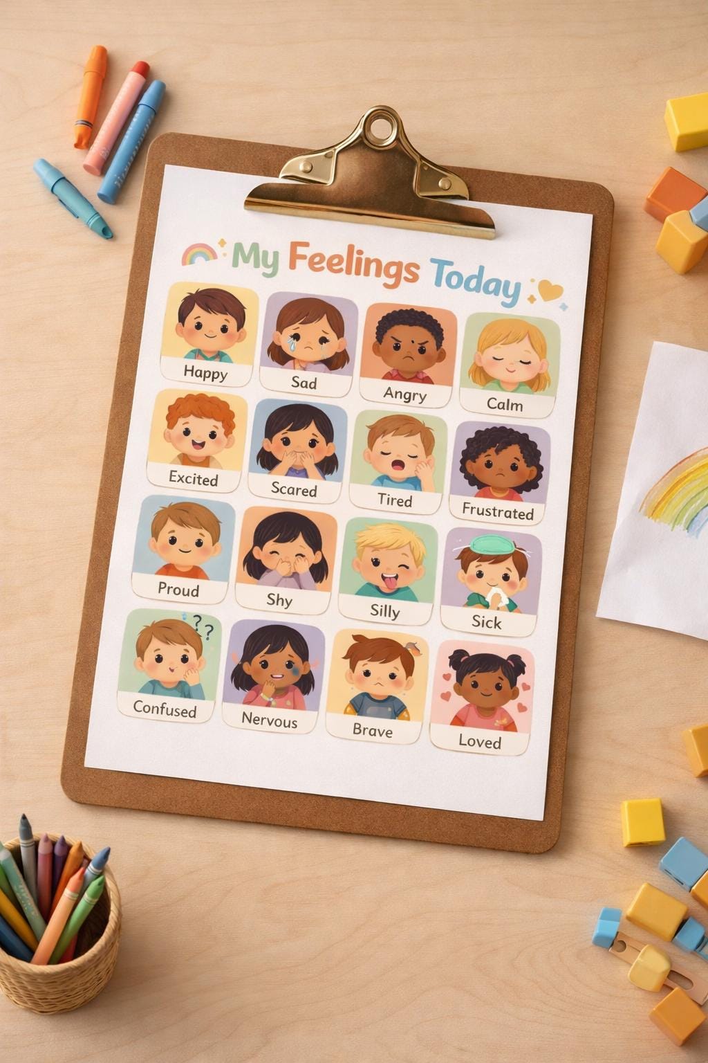 Printable Feelings Chart for Kids | Emotional Regulation Tool (digital ...