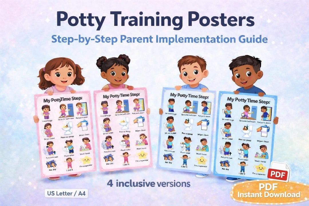 Potty Training Chart Bundle | Boy Girl | Light & Brown Skin | Autism ...