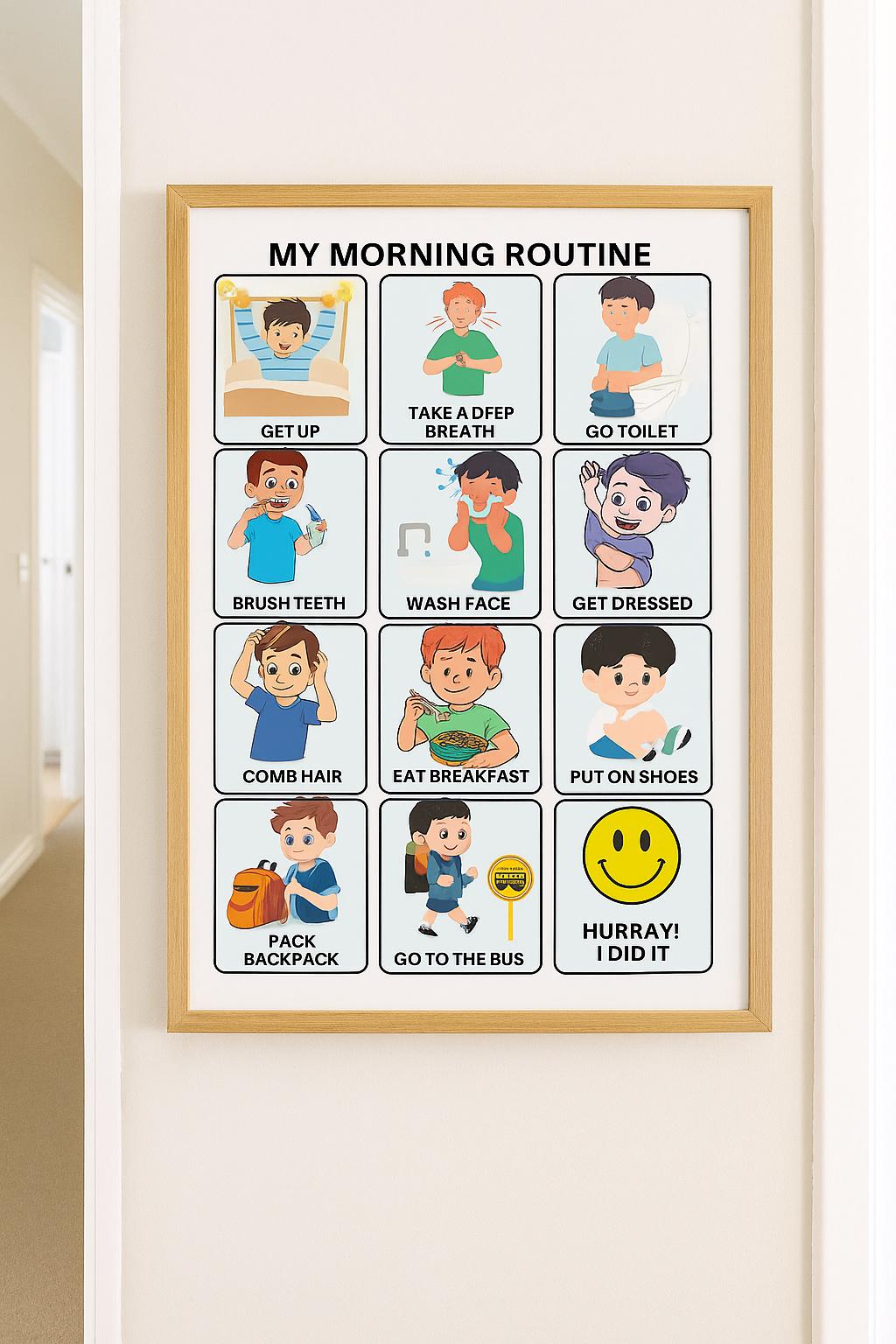 Kids Morning Routine Chart Bundle: Autism, ADHD Friendly Visual ...