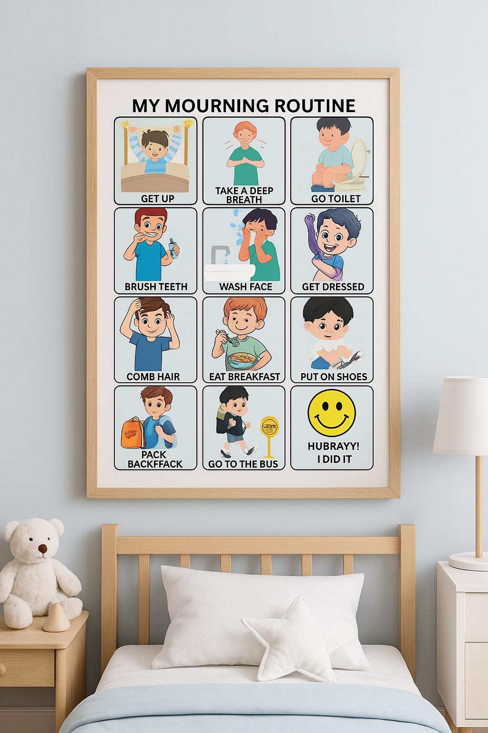 Kids Morning Routine Chart Bundle: Autism, ADHD Friendly Visual ...