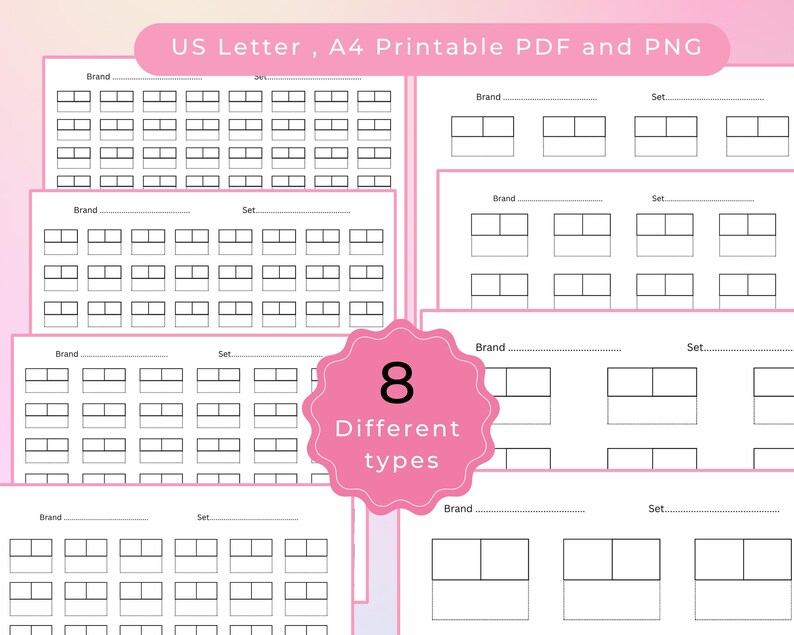 Printable Color Swatch Chart | 8 Layouts | A4, US Letter PDF PNG ...