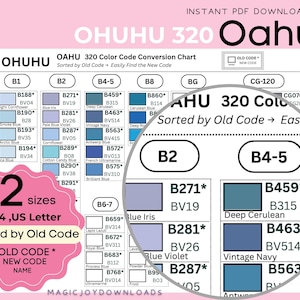 Ohuhu Oahu 320 Color Chart: Old to New Code Conversion (PDF) - Etsy