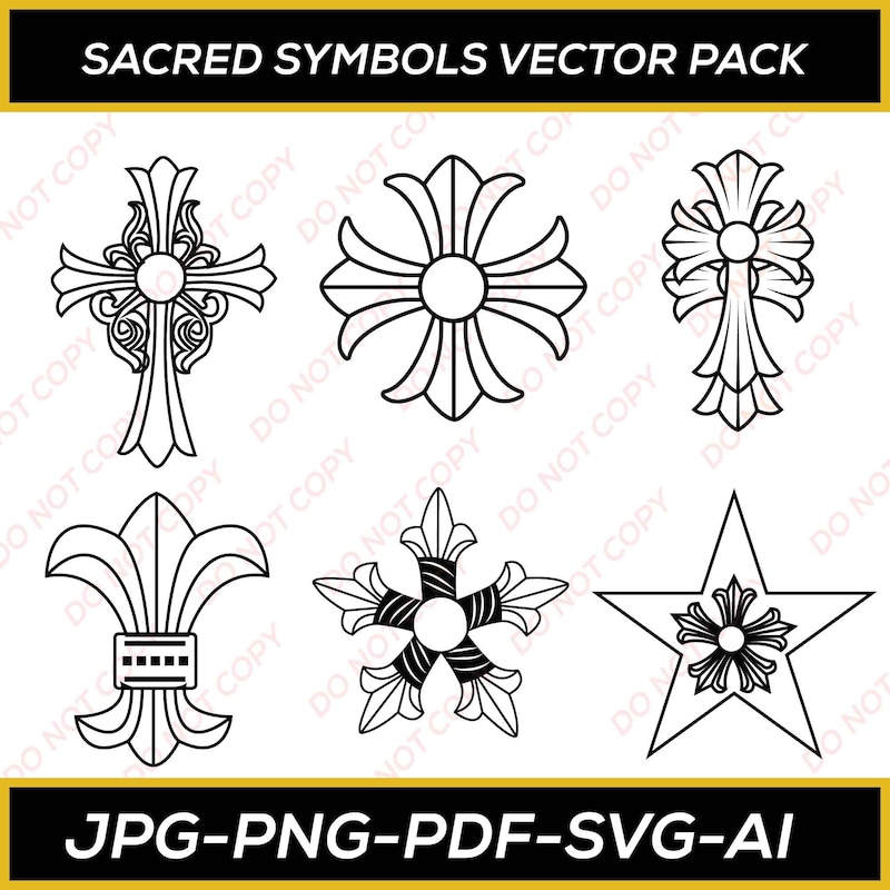 Chrome Heart Cross Svg - Etsy