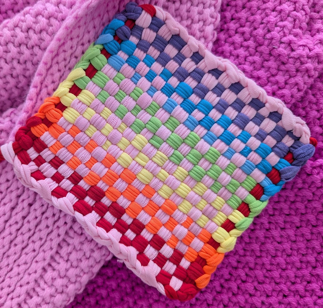 PRIDE in Pink Retro Handmade Loomed Potholder/coaster/kitchen Decor - Etsy