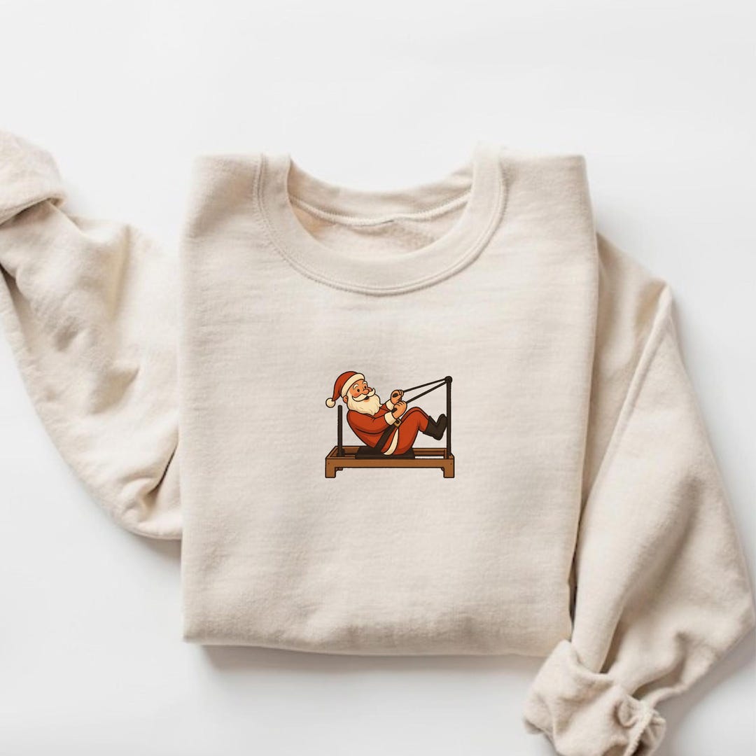 Cute Pilates Santa Reformer Sweatshirt, Pilates Lover Shirt Gift ...