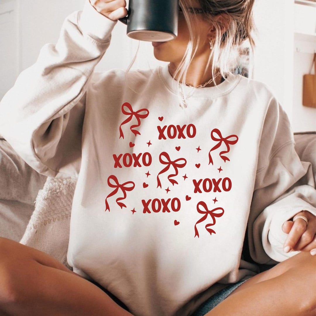 Preppy Xoxo Valentine Shirt, Coquette Vday Sweatshirt, Trendy Vday ...