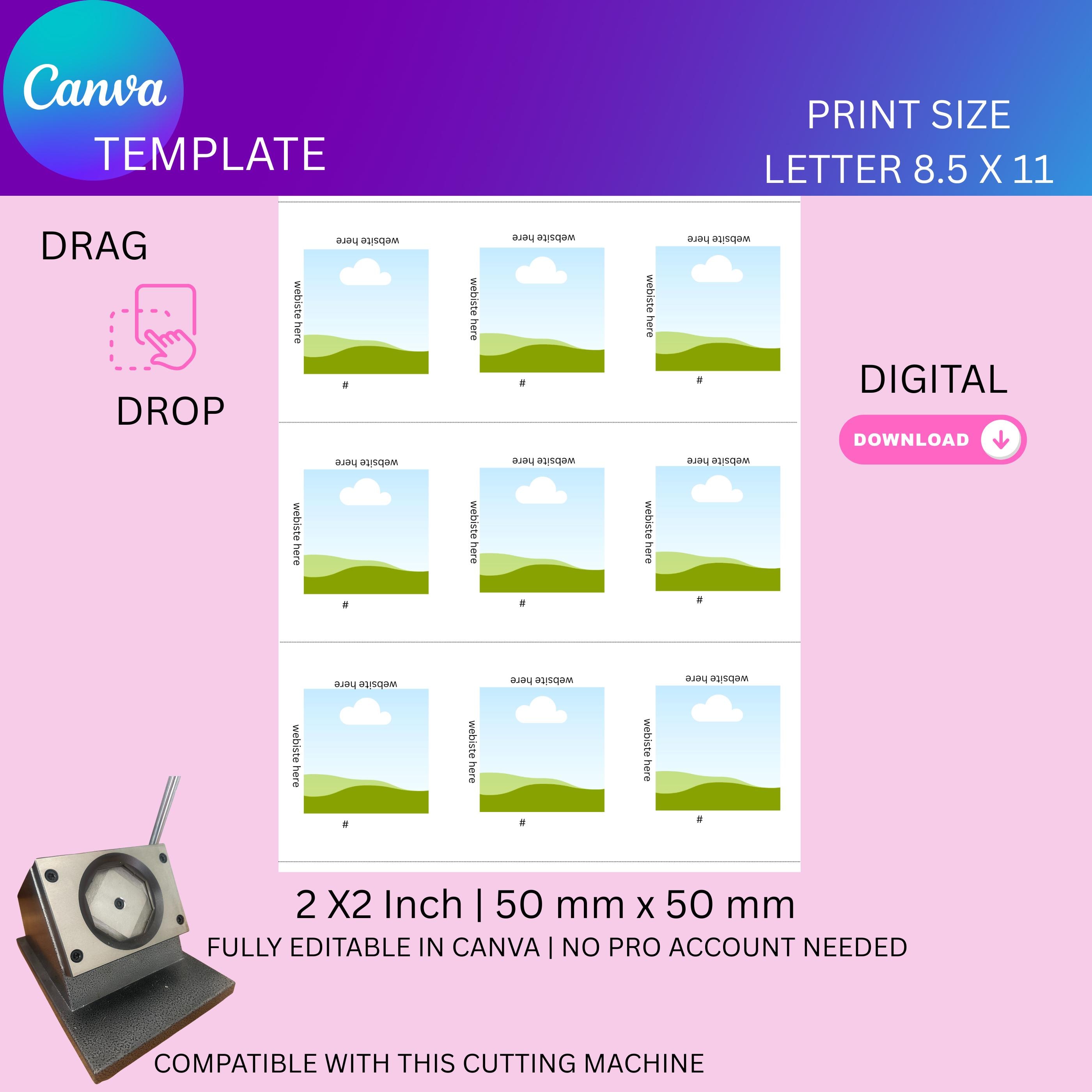 Photo Magnet Canva Template: 2x2" Square, 50mmx50mm Editable in Canva ...