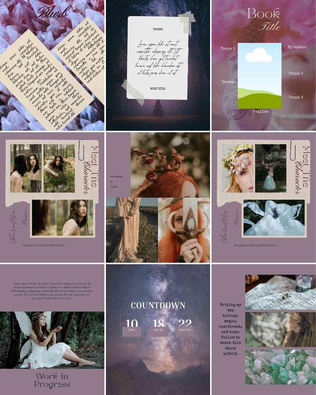 Romance Fantasy Instagram Template for Authors | Romantasy Bookstagram ...