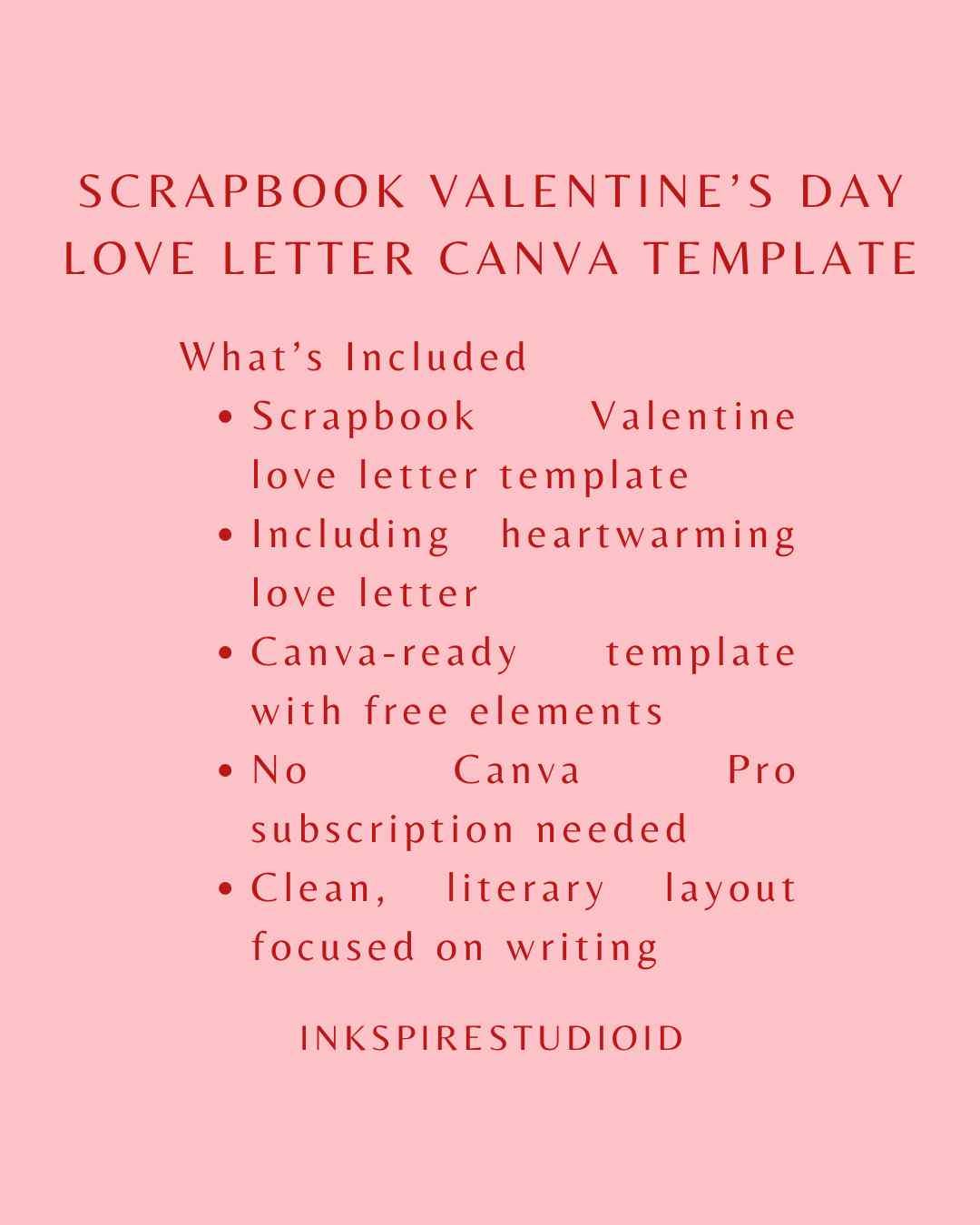Valentine Love Letter Canva Template | Scrapbook Style Romantic Letter ...