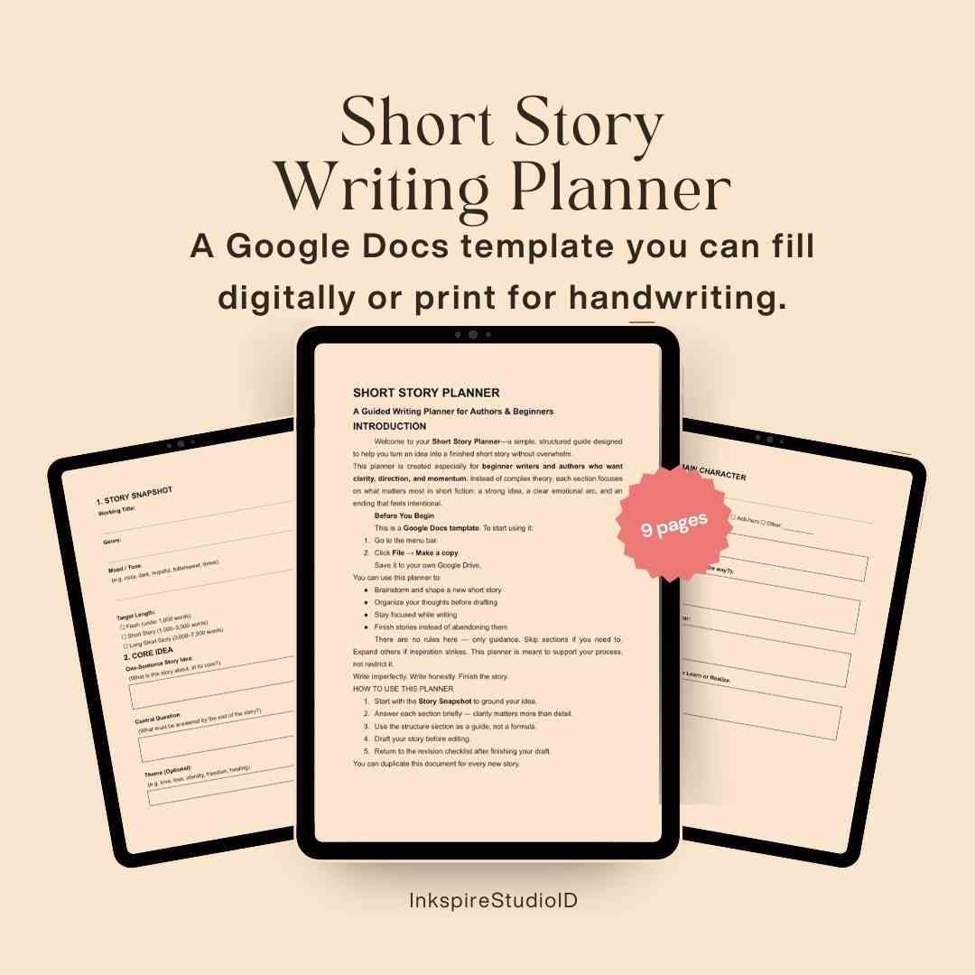 Short Story Writing Planner • Story Outline & Plot Guide for Authors ...