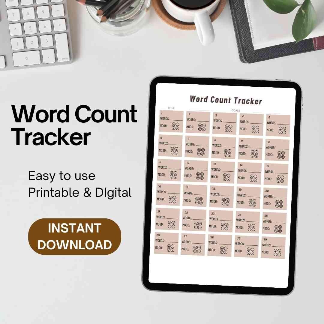 Nanowrimo Word Count Tracker | Printable Minimalist Novel Writing ...