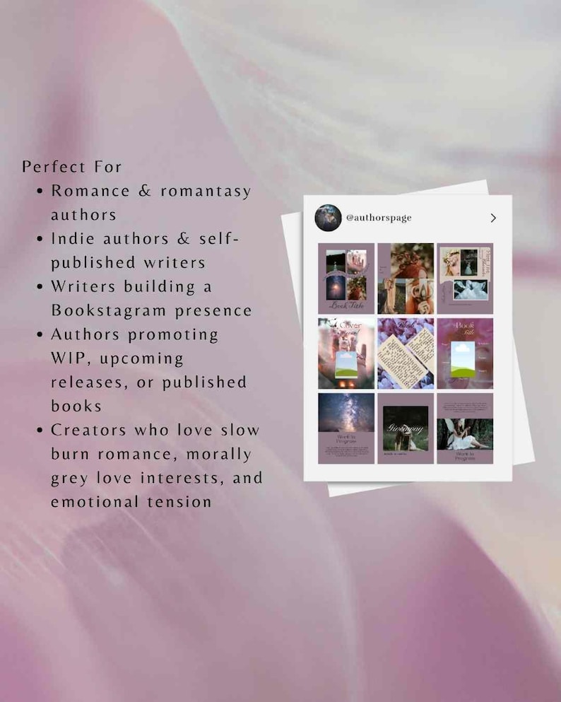 Romance Fantasy Instagram Template for Authors | Romantasy Bookstagram ...