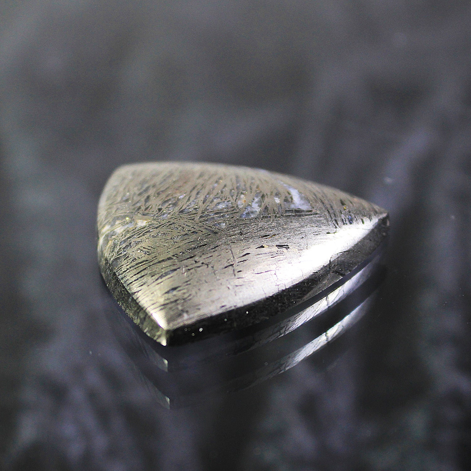 Rare Feather Pyrite Designer Cut Cabochon