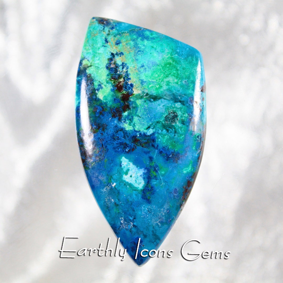 Chrysocolla and Malachite With Tenorite Designer Cut Cabochon - Etsy